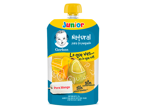 Gerber® Junior Pouch Pera Mango 120g | Nestlé FamilyNes