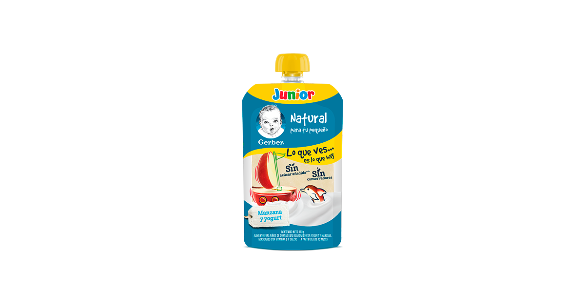 Gerber® Junior Pouch Yogurt Manzana 110g | Nestlé FamilyNes