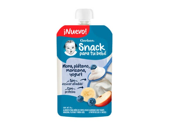 Gerber® Pouch mora, plátano, manzana y yogurt | Nestlé FamilyNes